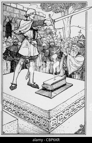 Arthur, illegitimate son of King Uther Pendragon, shows his royal blood ...