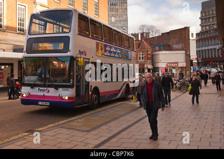 first double decker bus in glasgow city centre scotland uk motion ...