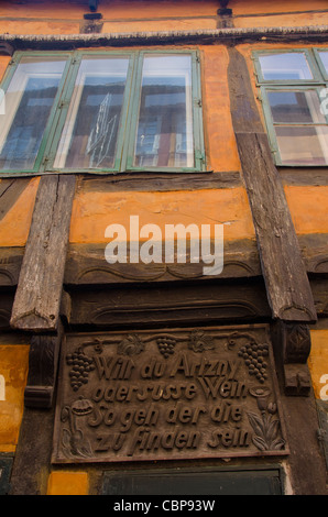 Close-up of traditional Danish half-timbered architecture (bindingsværk ...