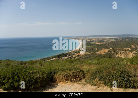 Suvla Bay from Walkers Ridge Cemetery in the Anzac area of Gallipoli ...