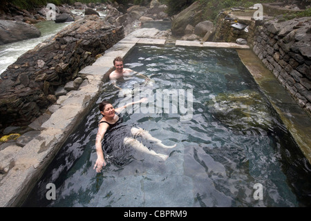 Tatopani hot springs annapurna nepal Stock Photo - Alamy