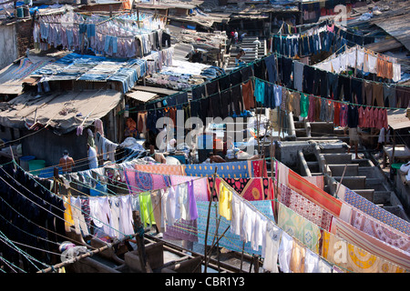 Indian hand laundry, Dhobi Ghat, and laundryman using traditional ...
