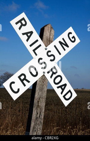 Railroad Crossing Sign, Eastern USA Stock Photo - Alamy