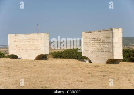Turkish Monolith Memorial on Scimitar Hill near Suvla Bay scene of ...