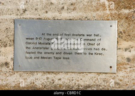Turkish Monolith Memorial on Scimitar Hill near Suvla Bay scene of ...