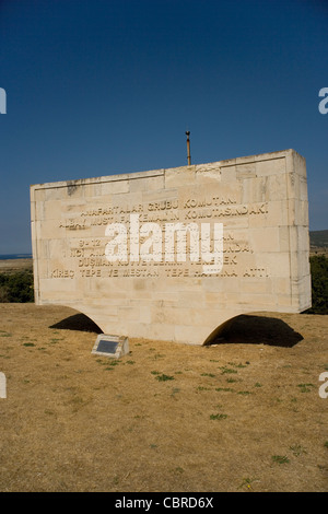 Turkish Monolith Memorial on Scimitar Hill near Suvla Bay scene of ...