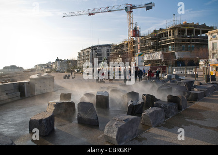 Panorama of the newly revitalised Splash Point in Worthing, West Sussex ...