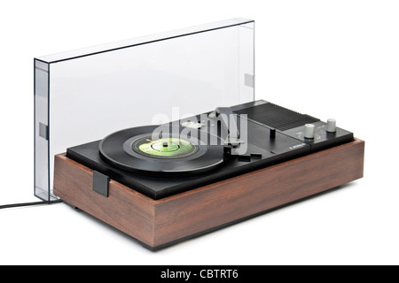 Vintage 1970's LESA (model LF1203) record player playing Beatles record ...