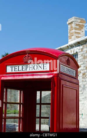 Red Telephone Booth in Bermuda Stock Photo - Alamy