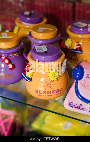 Bermuda. Souvenirs at the Clocktower Mall at the Royal Naval Dockyard ...