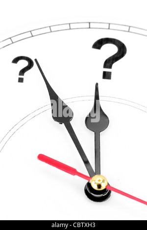 Clock with Question Mark Stock Photo - Alamy