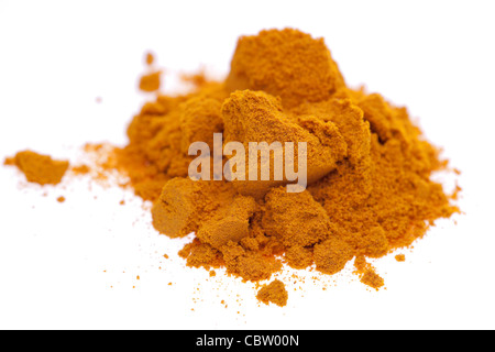 Pile of Turmeric Powder Cut Out on White Stock Photo - Alamy