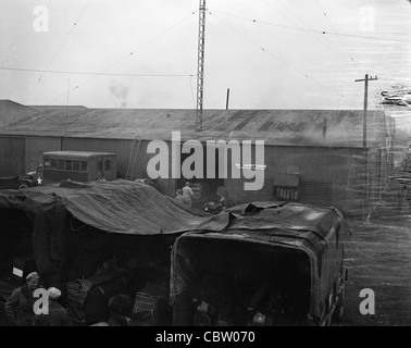 Warehouse scene WWII Americans in england preparing for invasion of ...