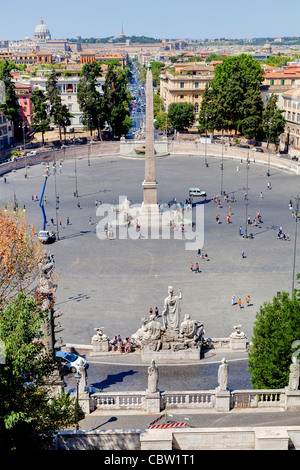 Cityscape, Piazza del Popolo square, Palazzo degli Studi palace, Fermo ...