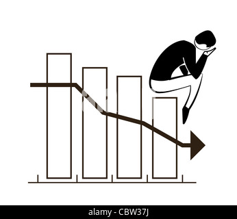 Statistics down icon isolated on 3d pink round button abstract ...