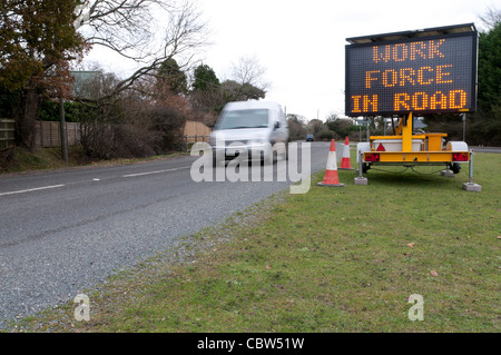 Mobile road matrix sign Stock Photo - Alamy