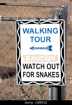 Caution, watch out for snakes sign in Barstow, California Stock Photo ...