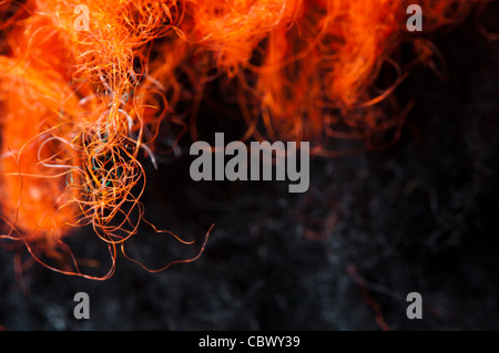 Black and red wool fibers closeup Stock Photo - Alamy