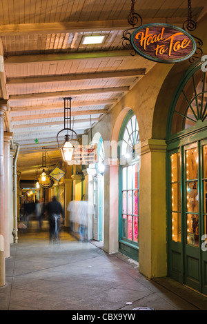 French Market Shops of the Colonnade with stores and food vendors in ...