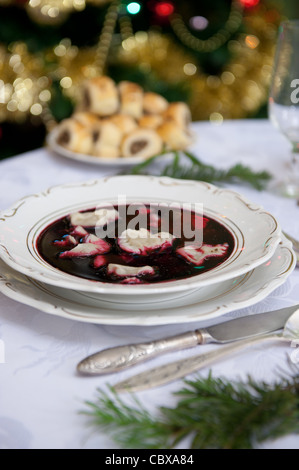 Christmas mushroom soup Stock Photo - Alamy