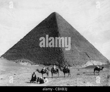 Egyptian men on camels at the Pyramid of Khafre, Cairo, Egypt Stock ...