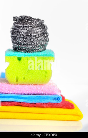 Assortment of means for cleaning isolated Stock Photo - Alamy