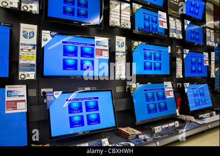 Televisions on sale in Tesco supermarket, England, UK Stock Photo - Alamy