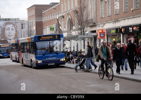 Bus stops and buses in Exeter High St UK route map of routes timetable ...