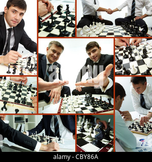 Collage of chess game Stock Photo - Alamy
