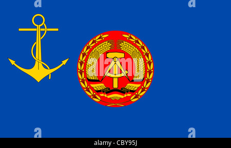 Flag of the National People's Army NVA with the coat of arms of the GDR ...