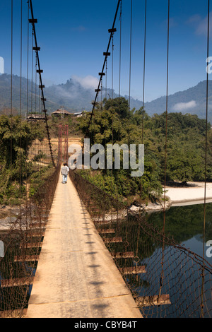 India, Arunachal Pradesh, Along, Jining village man riding motorbike ...