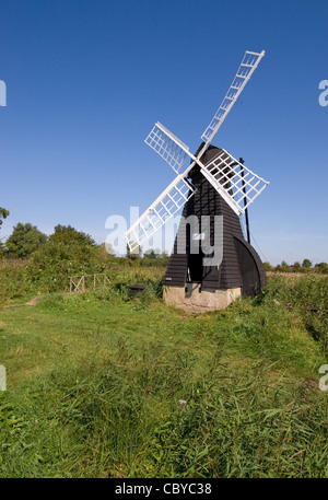 Wicken Fen drainage mill Cambridgeshire fenland East Anglia England UK ...