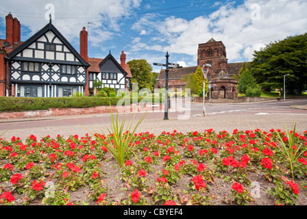 Village of Thornton Hough, Cheshire, England. Picturesque view of ...