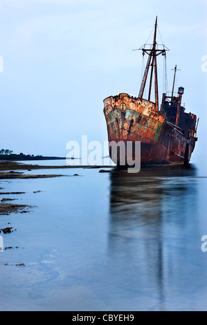 The "Dimitrios" shipwreck in Glyfada (also known as "Valtaki") beach ...