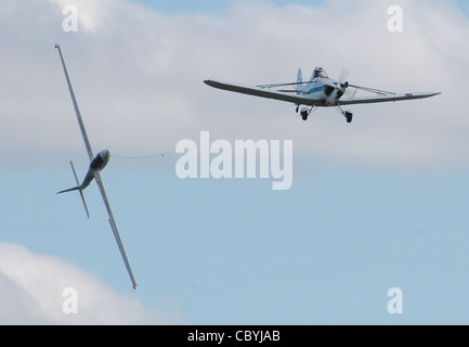 An aerobatic glider Swift S-1 during an airshow in France Stock Photo ...