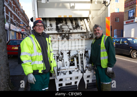 Refuse collection by council workers in Southwark London UK Stock Photo ...