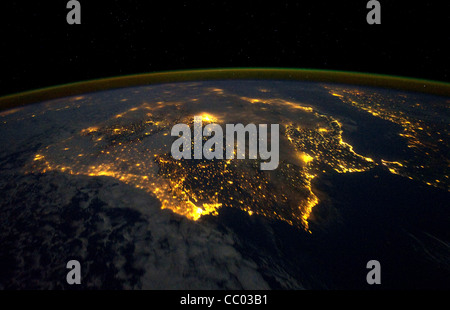 Spain at Night from Space Stock Photo - Alamy