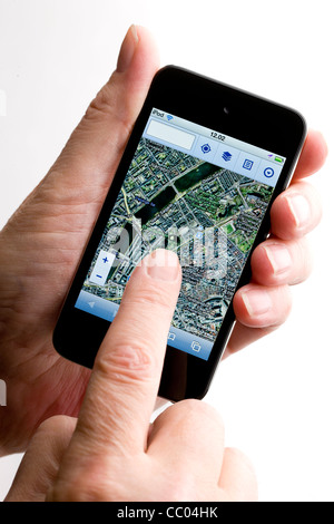 Using Maps on an Apple iPod Stock Photo - Alamy