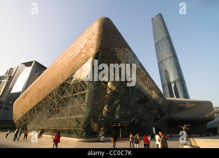 Guangzhou Opera House and the IFC in the Zhujiang New Town area of ...