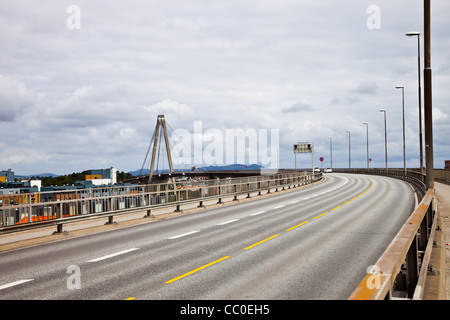 Cable-stayed bridge in Norway, Skarnsund Bridge Stock Photo - Alamy
