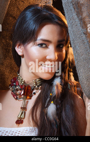 A smiling Apache Native American Indian on horseback Stock Photo - Alamy