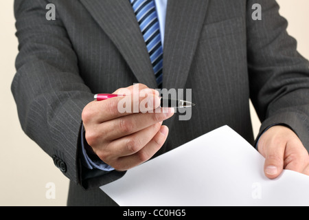 Please sign the contract Stock Photo - Alamy