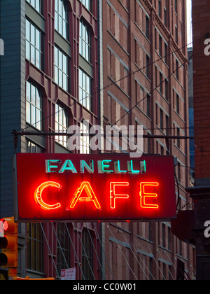 Fanelli Cafe neon sign, SoHo, NYC Stock Photo - Alamy
