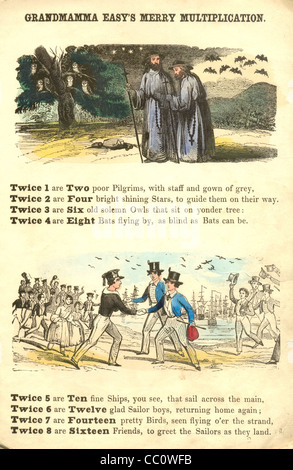 Hand coloured book Grandmamma Easy's Merry Multiplication for teaching ...