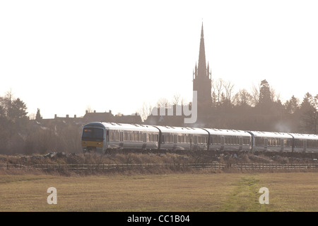 Chiltern Railways train, King`s Sutton, Northamptonshire, UK Stock ...