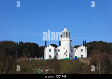 Lowestoft lighthouse perched high on top of a hill above the sea Stock ...