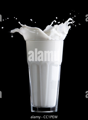 Milk. Image of Milk fall into glass Stock Photo - Alamy