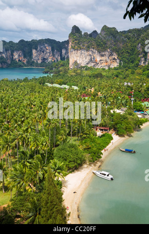Aerial view, Railay Beach with karst rocks and several beaches, Krabi ...