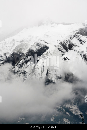 Ossau Valley, Aas. Pyrenees France during a summer blizzard Stock Photo ...