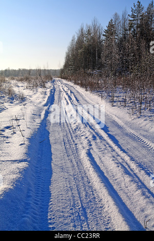 russian winter forest road in snow Stock Photo - Alamy
